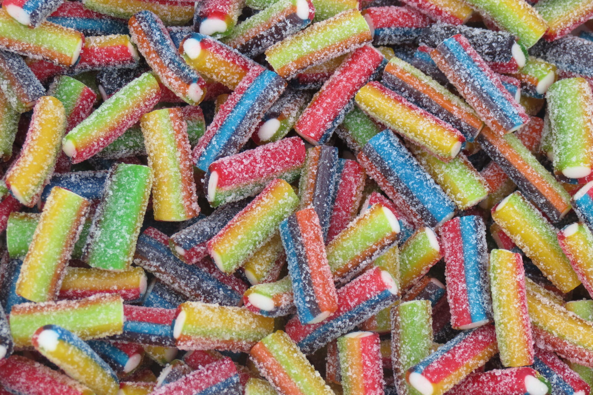 Gesuikerde regenboog staafjes Dp - Bon Bon Ballon